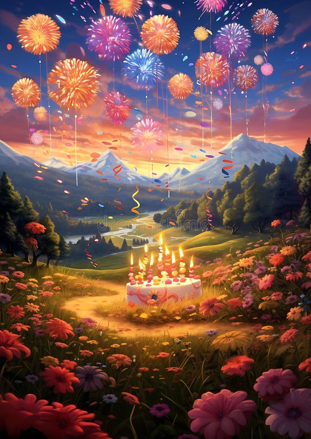 Mesmerizing Birthday Party Backdrops Stock Illustration - Illustration ...