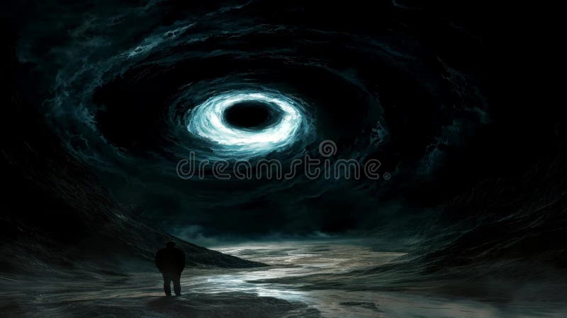 A Mesmerizing Black Hole Floating in Space with a Circle of Glowing ...