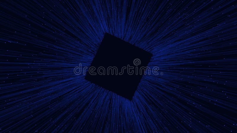 Converging White Lines Create Dynamic Depth in Black Square Stock Video ...