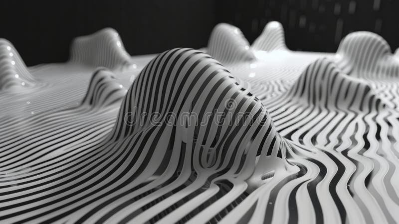 A Mesmerizing Black and White Abstract Landscape Featuring Reflective ...