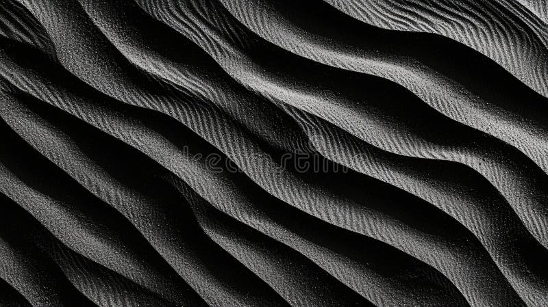 Black and White Sand Texture with Wavy Ridges and Grooves, Resembling ...