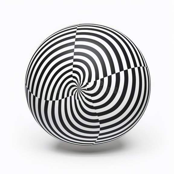 Mesmerizing Black and White Op Art Sphere Composition Stock ...