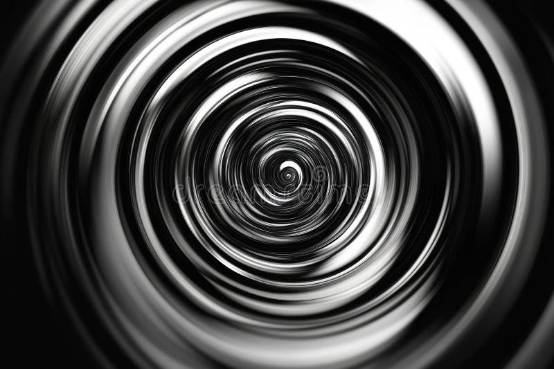 A Mesmerizing Black and White Spiral Creates a Hypnotic Effect, Drawing ...