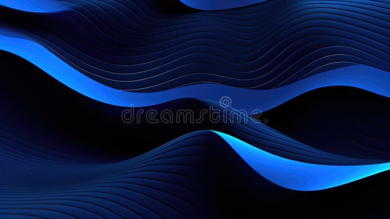 Mesmerizing Blue Abstract Wavy Background with Smooth Curves Stock ...