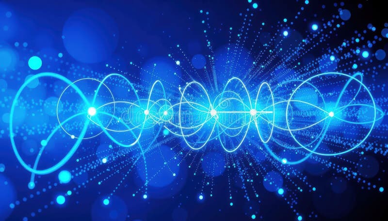 Mesmerizing Blue Background with Glowing Waves and Particles, Creating ...