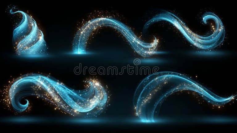 Mesmerizing Blue Energy Vortex Visualization with Elegant Curves and ...