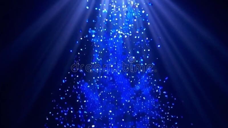Mesmerizing Blue Glitter Falling in Rays of Light Stock Footage - Video ...