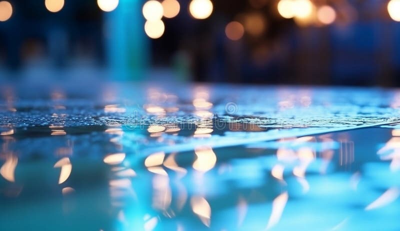 Mesmerizing Blue Haze with Glowing Reflections, Generative AI Stock ...