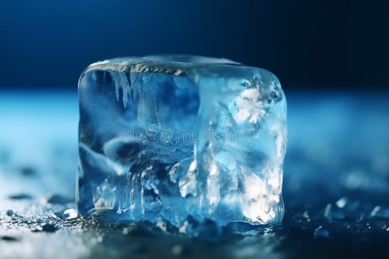 Mesmerizing Blue-hued Ice Cube Slowly Melting Away Stock Illustration ... Mesmerizing Blue-hued Ice Cube Slowly Melting Away Stock Illustration ...