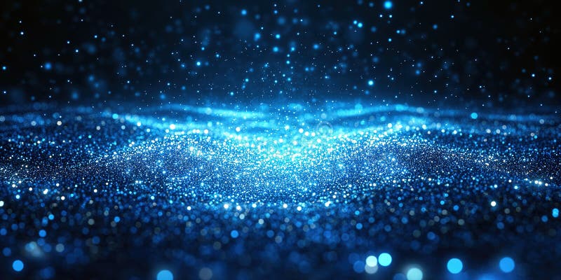 Mesmerizing Blue Light Particles Creating a Shimmering Effect Above a ...