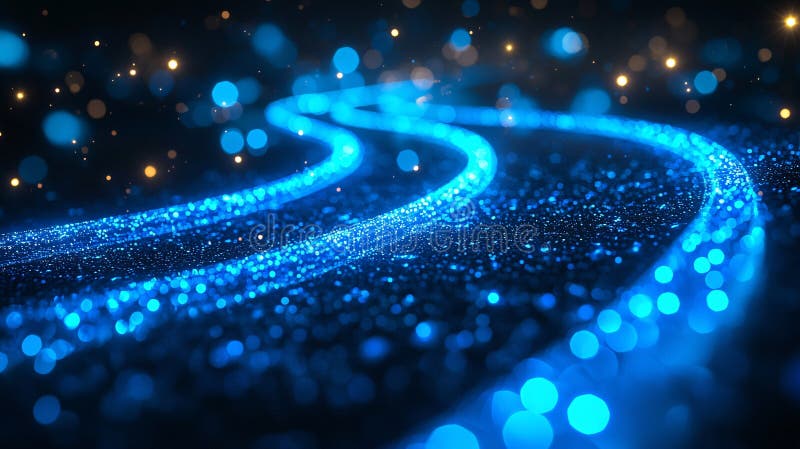 Blue Particle Light Trajectory Stock Illustration - Illustration of ...