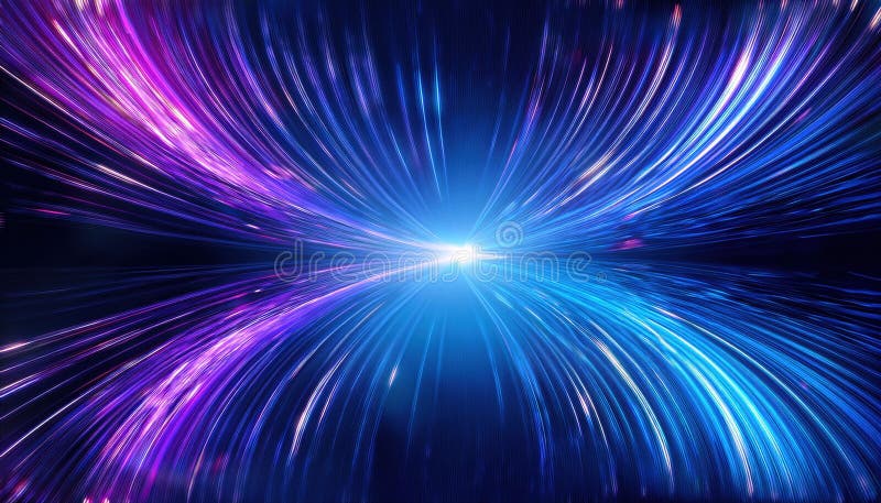 Mesmerizing Blue and Purple Light Display Flowing in a Fiber Optic ...