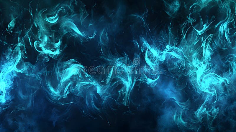Mesmerizing Blue Smoke Patterns on a Dark Background Stock Illustration ...