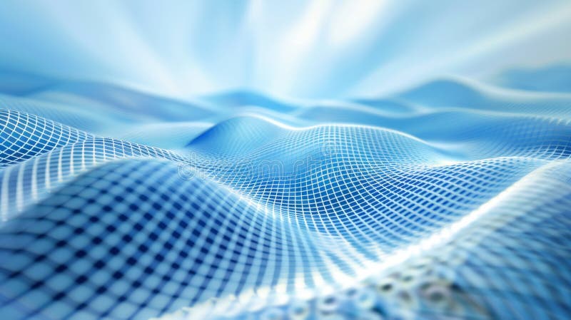 Mesmerizing Blue Wave Grid Background with Intricate Patterns and Fluid Visual Effects Stock ...
