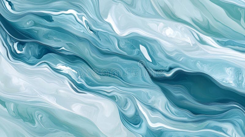 Mesmerizing Blue and White Abstract Painting with Wavy Pattern, Ideal ...