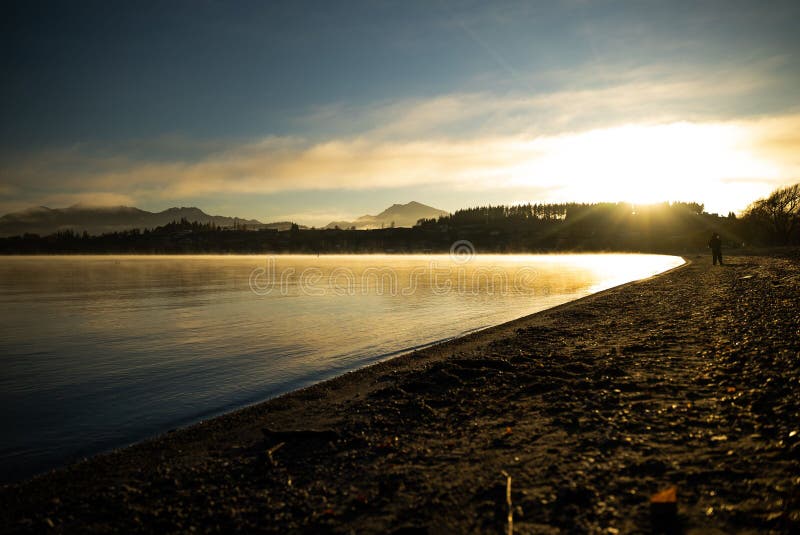 Mesmerizing Bright Sunset Over the Sea Shore Stock Image - Image of ...