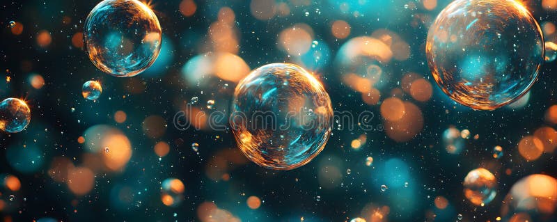 Mesmerizing Bubbles Floating in a Dreamy Abstract Space Stock ...