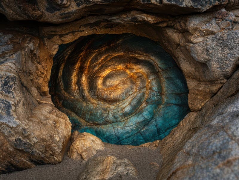 Mesmerizing Cave Interior with Stunning Rock Formations Stock ...