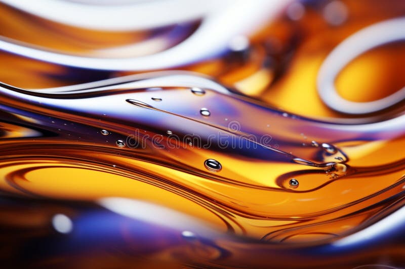 Mesmerizing Close Up Abstract Liquid Surface with Glossy and Reflective ...
