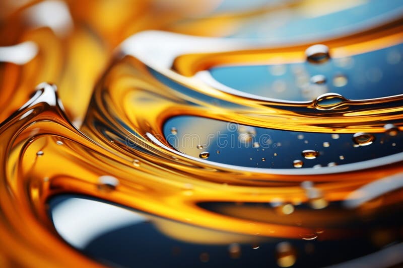 Mesmerizing Close Up Abstract Liquid Surface with Glossy and Reflective ...
