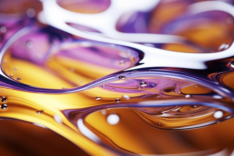 Mesmerizing Close Up Abstract Liquid Surface with Glossy and Reflective ...