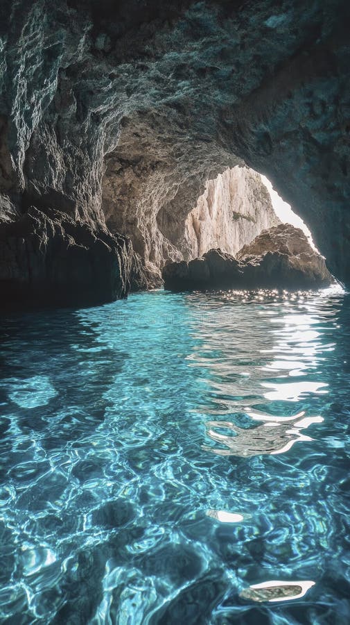 A Mesmerizing Close-up of the Blue Grotto in Capri, Where Sunlight ...