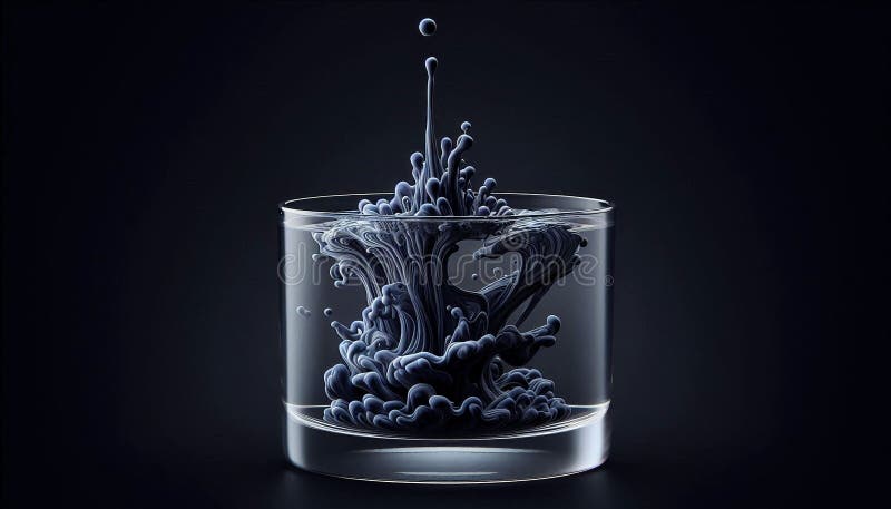 Droplet of Ink in Clear Water, Hyper-Realistic 8K Artistic Photography ...