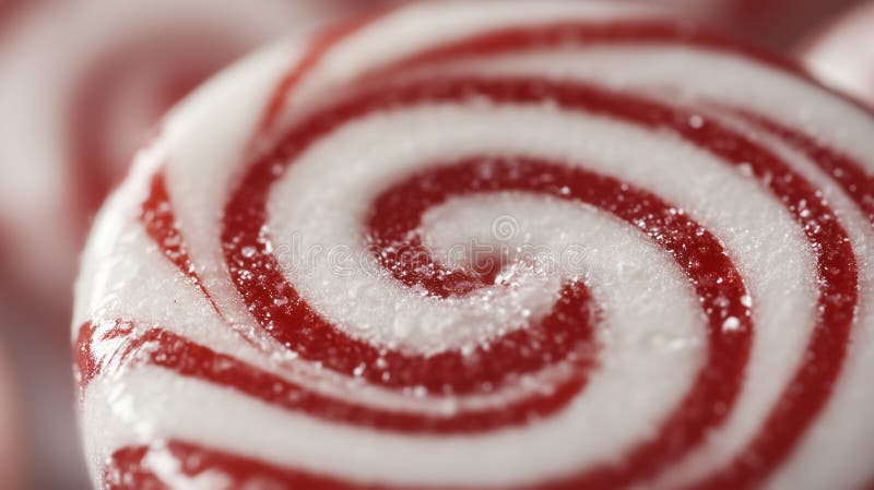 Mesmerizing Close-up of Swirling Red and White Peppermint Candy Stock ...