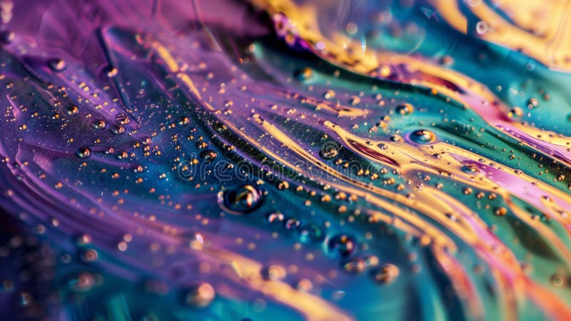 A Mesmerizing Close-up of Vibrant Liquid Patterns with Suspended ...