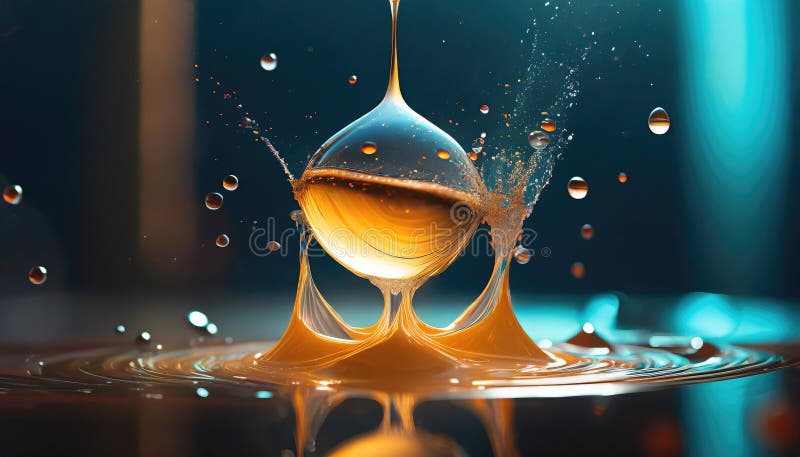 Mesmerizing Colliding Droplets Creating Beautiful Visual Impact Stock ...
