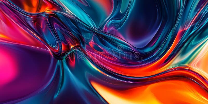 A Mesmerizing, Colorful Abstract Background with Smooth, Liquid Glass ...