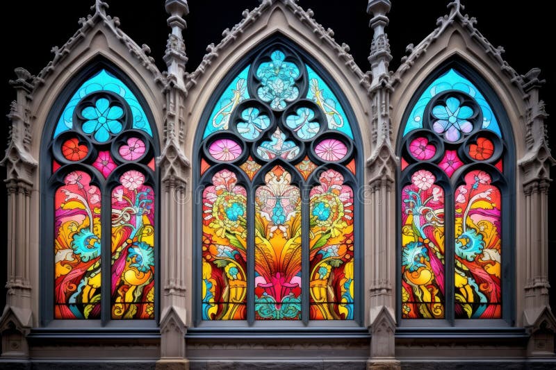 Mesmerizing Colorful Church Window. Generate Ai Stock Image - Image of ...