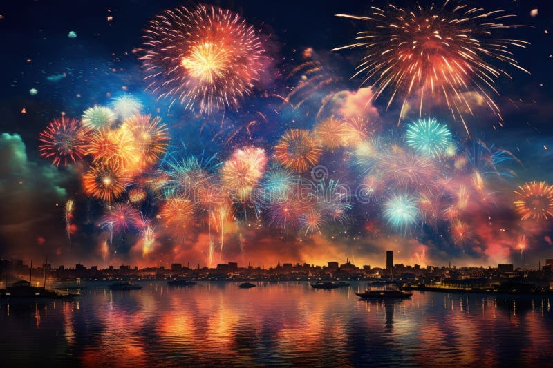 Mesmerizing Colorful Fireworks Generate Ai Stock Photos - Free ...
