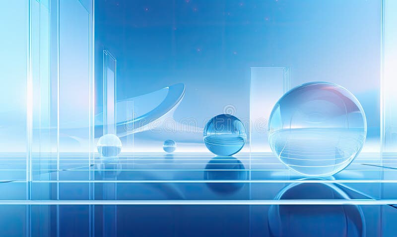 Mesmerizing Composition of Vibrant Blue Orbs. Created by AI Tools Stock ...