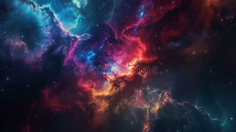 A Mesmerizing Contrast of Colorful Nebulas Against a Dark and Infinite ...