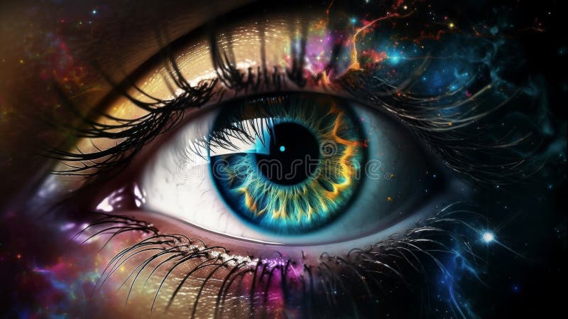 Mesmerizing Cosmic Eye with Vibrant Colors and Galactic Patterns ...
