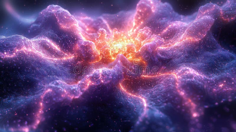 Mesmerizing Cosmic Flower with Glowing Patterns and Vibrant Colors ...