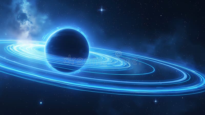 Mesmerizing Cosmic Scene Bright Blue Light Paths Spiraling Around ...