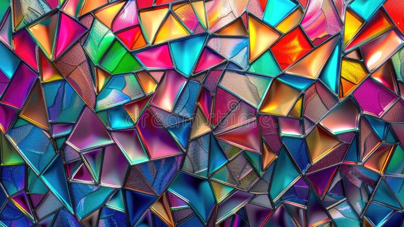 Seamless Background with Crystal Prismatic Mosaic Pattern, a ...