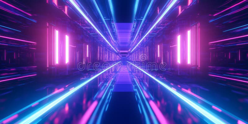A Mesmerizing 3D Abstract Background with Levitating Neon Panels ...
