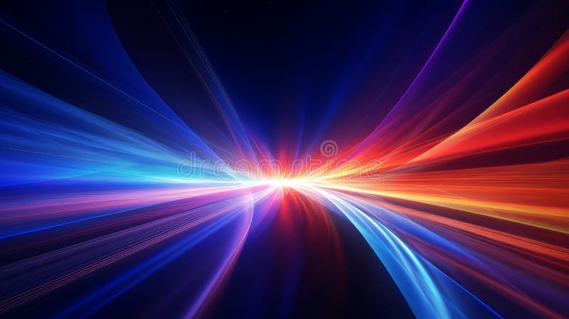 Multicolor Speed and Laser Beam, Blur Circle on Color Background ...
