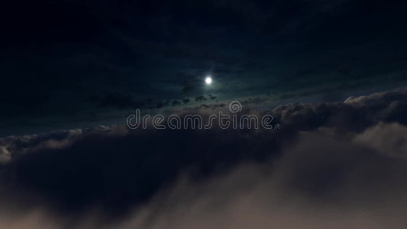 Sky Clouds Shuttle Moon Flying 3D Animation Stock Video - Video of ...