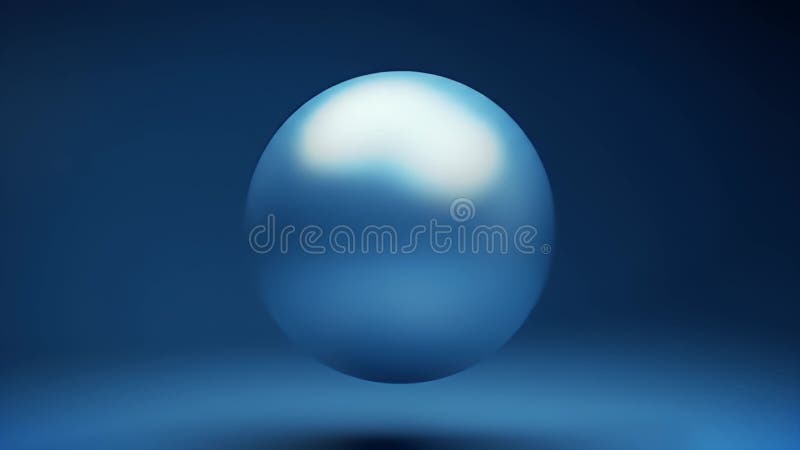 Luminous Matte Blue Sphere Animation Against Dark Blue Backdrop ...