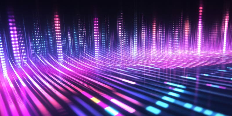 A Mesmerizing 3D Background Displaying an Endless Wave of Glowing ...