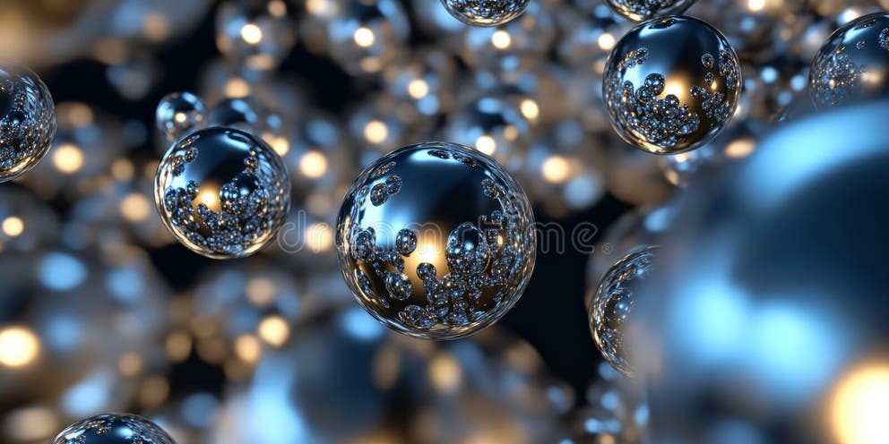 A Mesmerizing 3D Background Featuring an Array of Floating Metallic ...