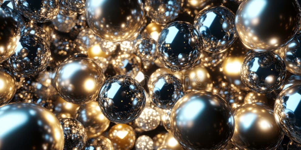 A Mesmerizing 3D Background Featuring an Array of Floating Metallic ...