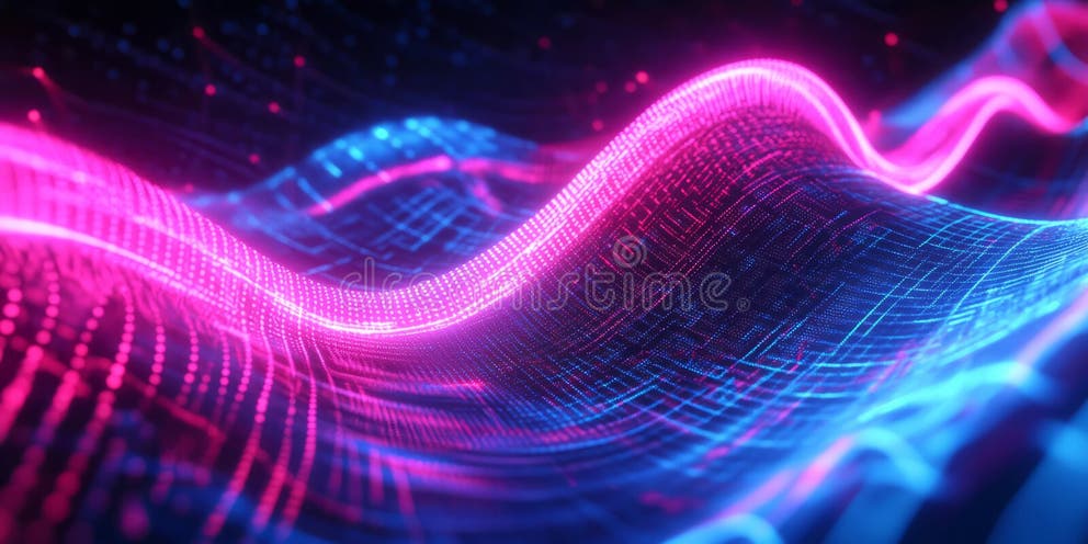 A Mesmerizing 3D Background Featuring an Infinite, Glowing Neon Path ...