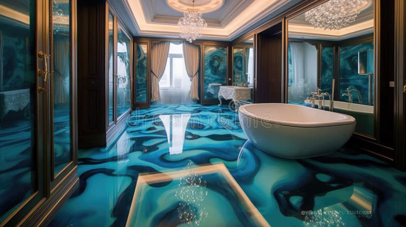 Mesmerizing 3D Epoxy Floors with Intricate Designs Stock Illustration ...