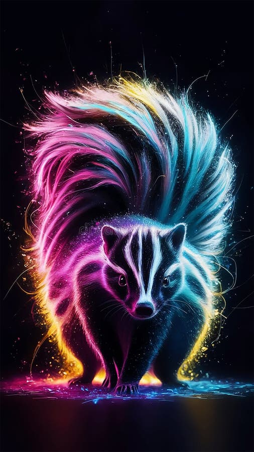 A Mesmerizing 3D Hologram Design Featuring a Vibrant and Artistic Neon ...