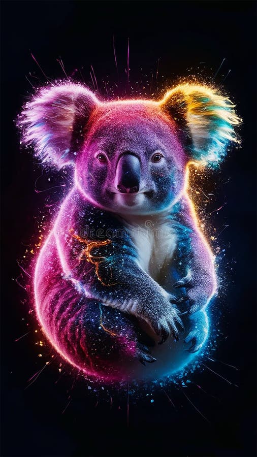 A Mesmerizing 3D Holographic Image Featuring a Vibrant, Neon-colored ...